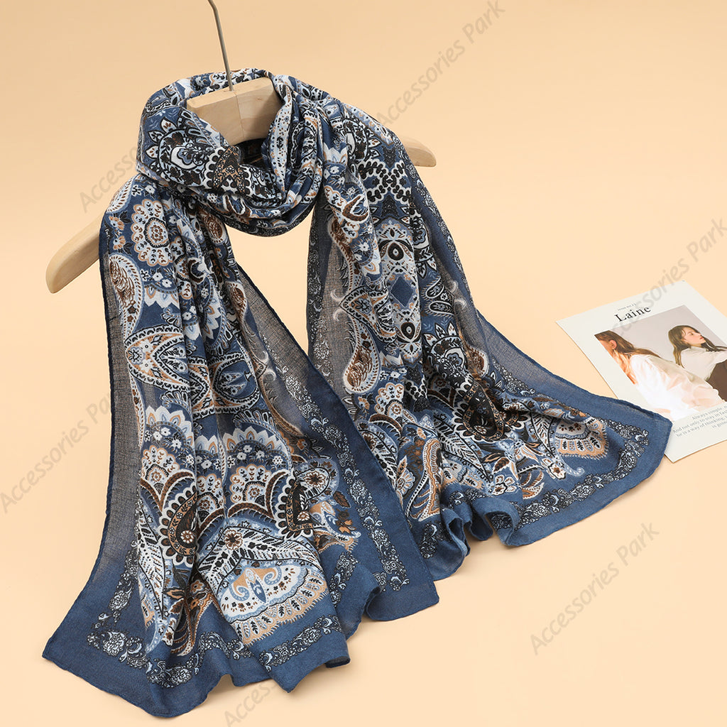 Retro European Style Premium Cotton and Linen Scarf – Accessories Park