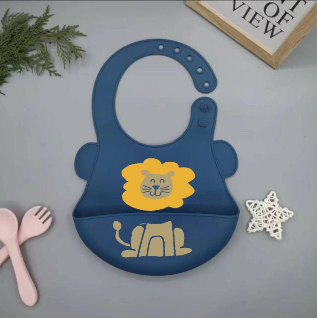 Unique Shaped Waterproof Silicon Bibs For Children With Food Pocket ...