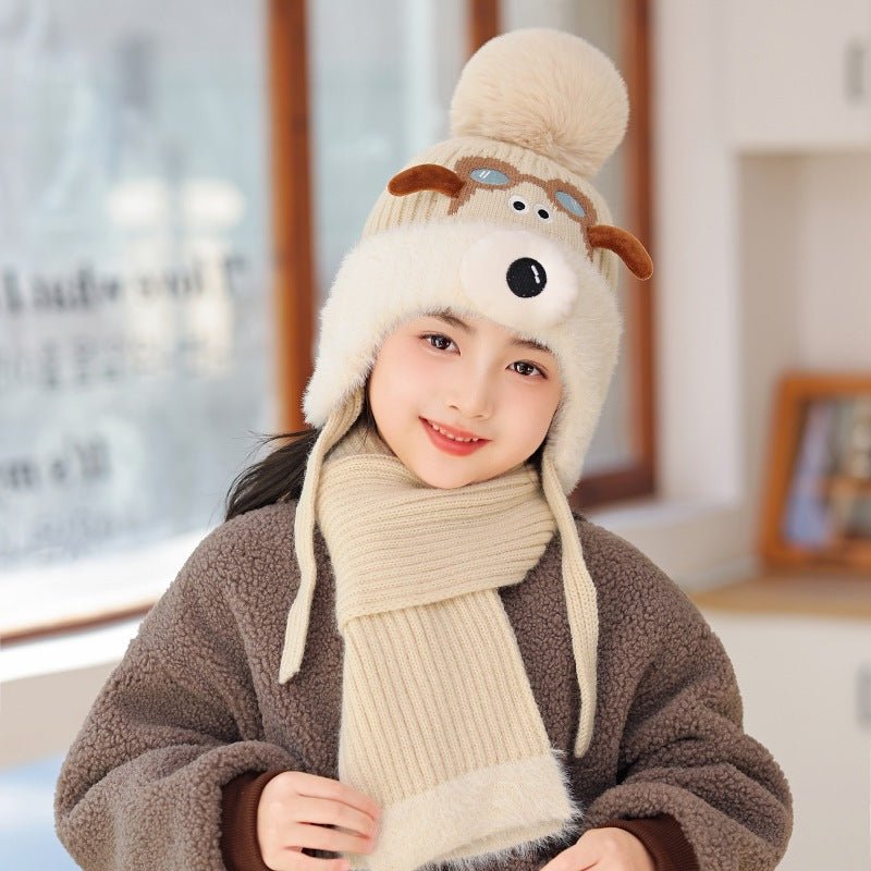 Children's Thich Cute knitted Warm Hat and Muffler Set – Accessories Park