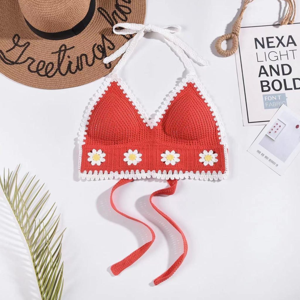 Thailand vacation Bohemian Cut-out Corset Versatile V-neck Bikini Bra ...